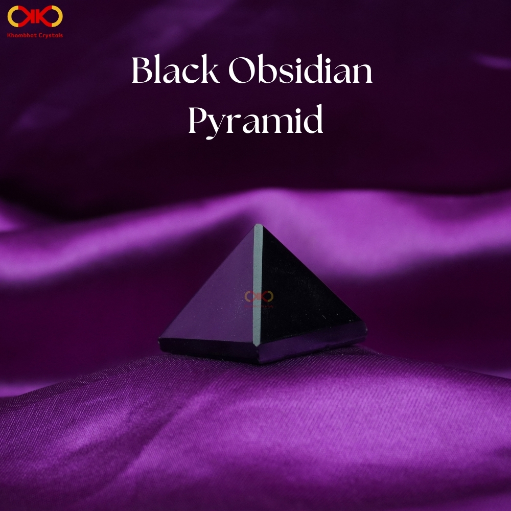 Black Obsidian Pyramid (Set of 10) (25-30 mm) | Khambhat Crystals