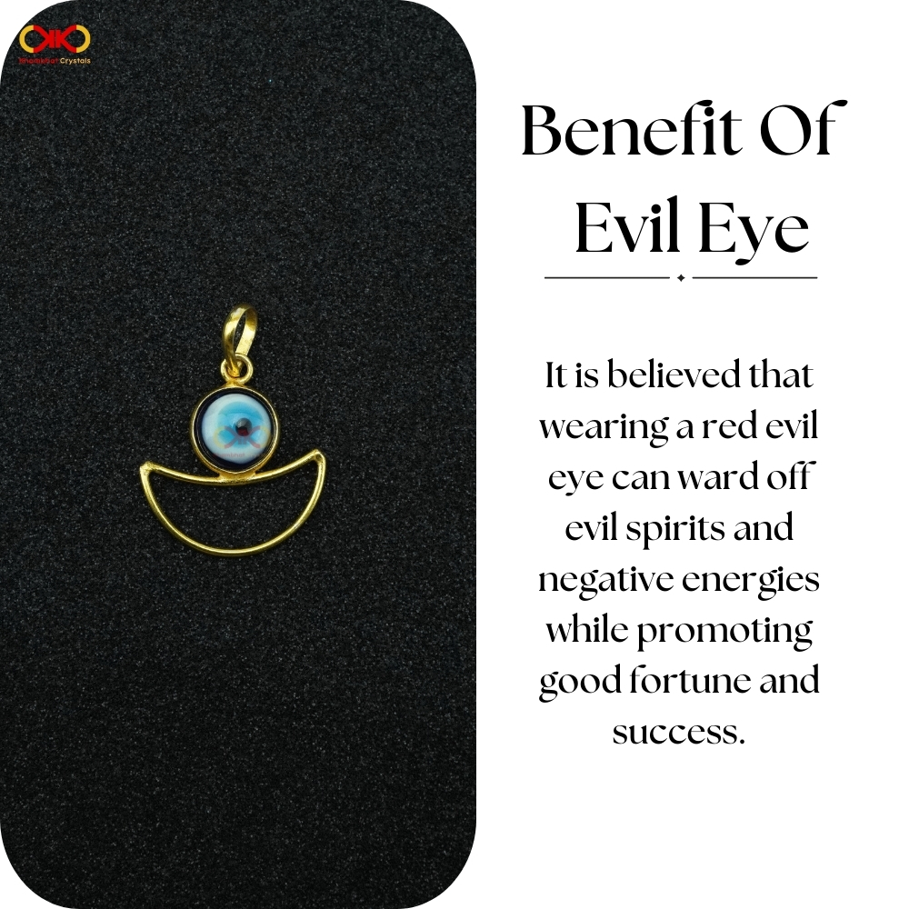 Evil Eye Moon Frame Pendant | Khambhat Crystals