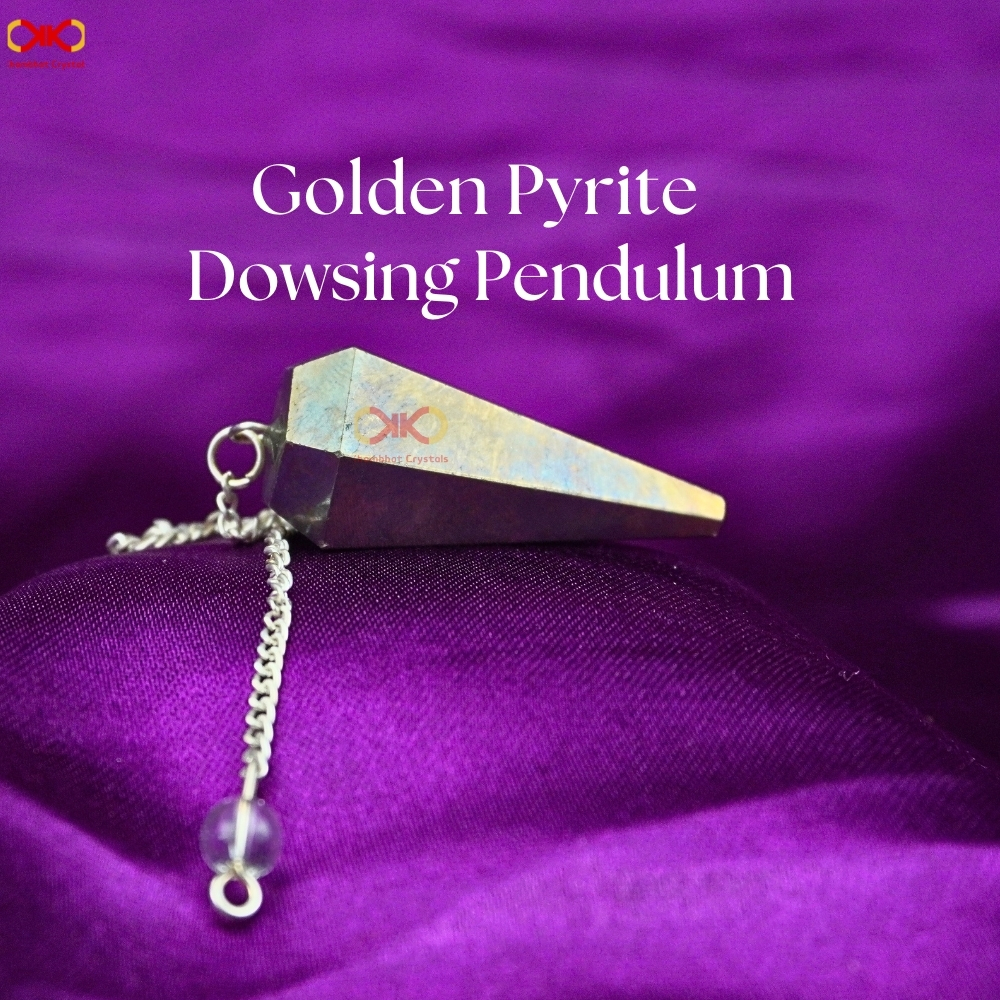Golden Pyrite Dowsing Pendulum | Khambhat Crystals