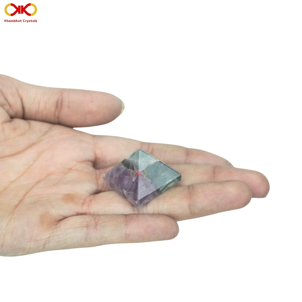 Multi Fluorite Pyramid (Set of 10) (25-30 mm) | Khambhat Crystals