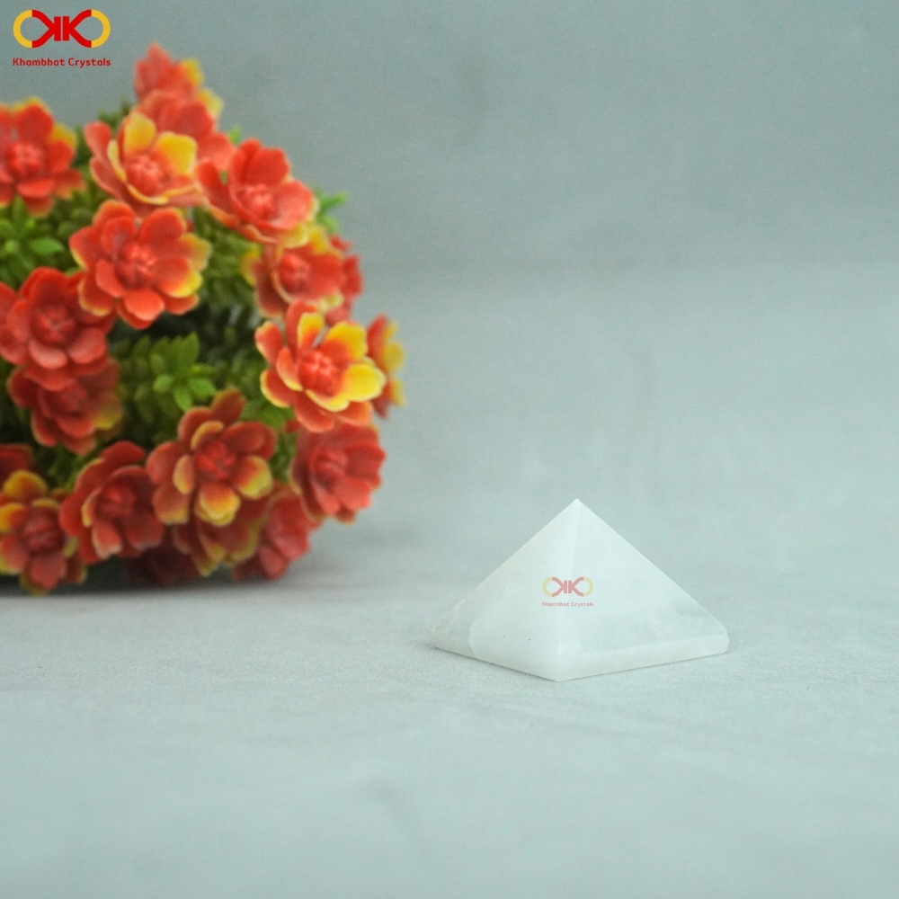White Quartz Pyramid (Set of 10) (25-30 mm) | Khambhat Crystals