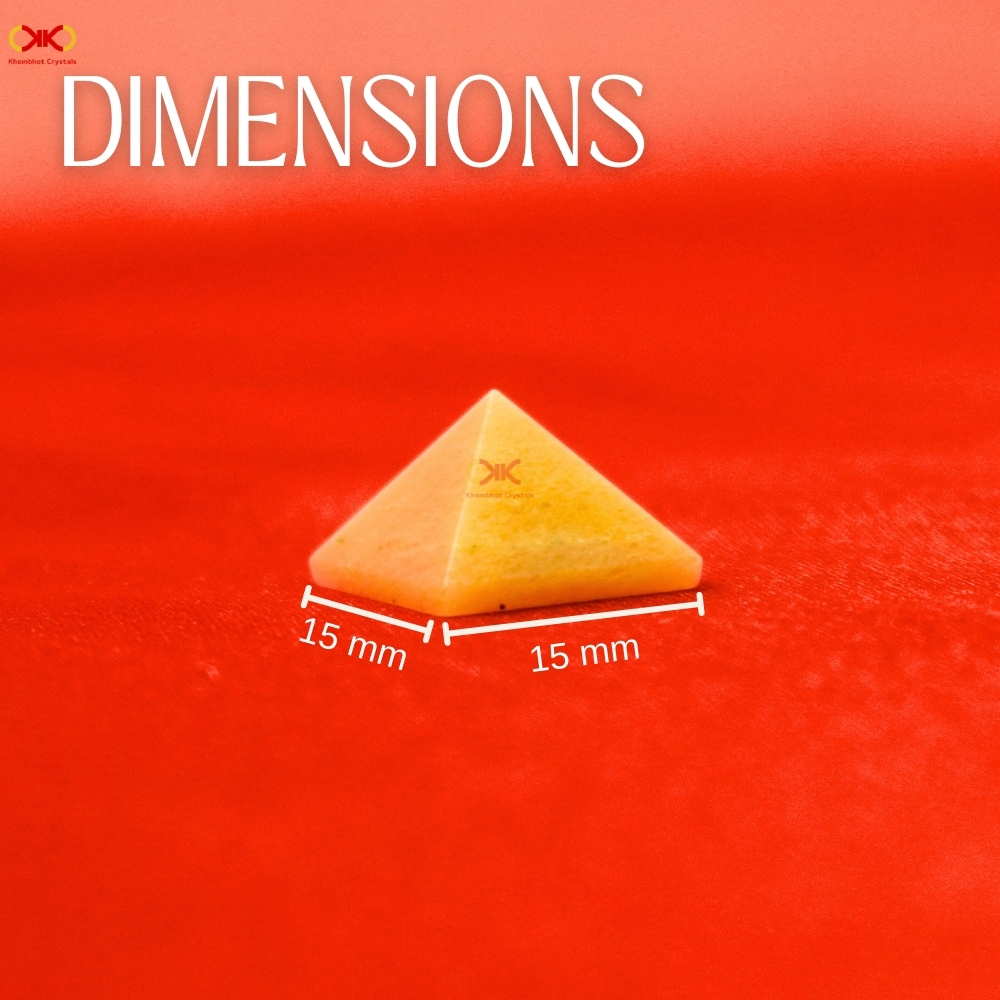 Yellow Jade Camel Small Pyramid (Set of 10) (15 mm) | Khambhat Crystals