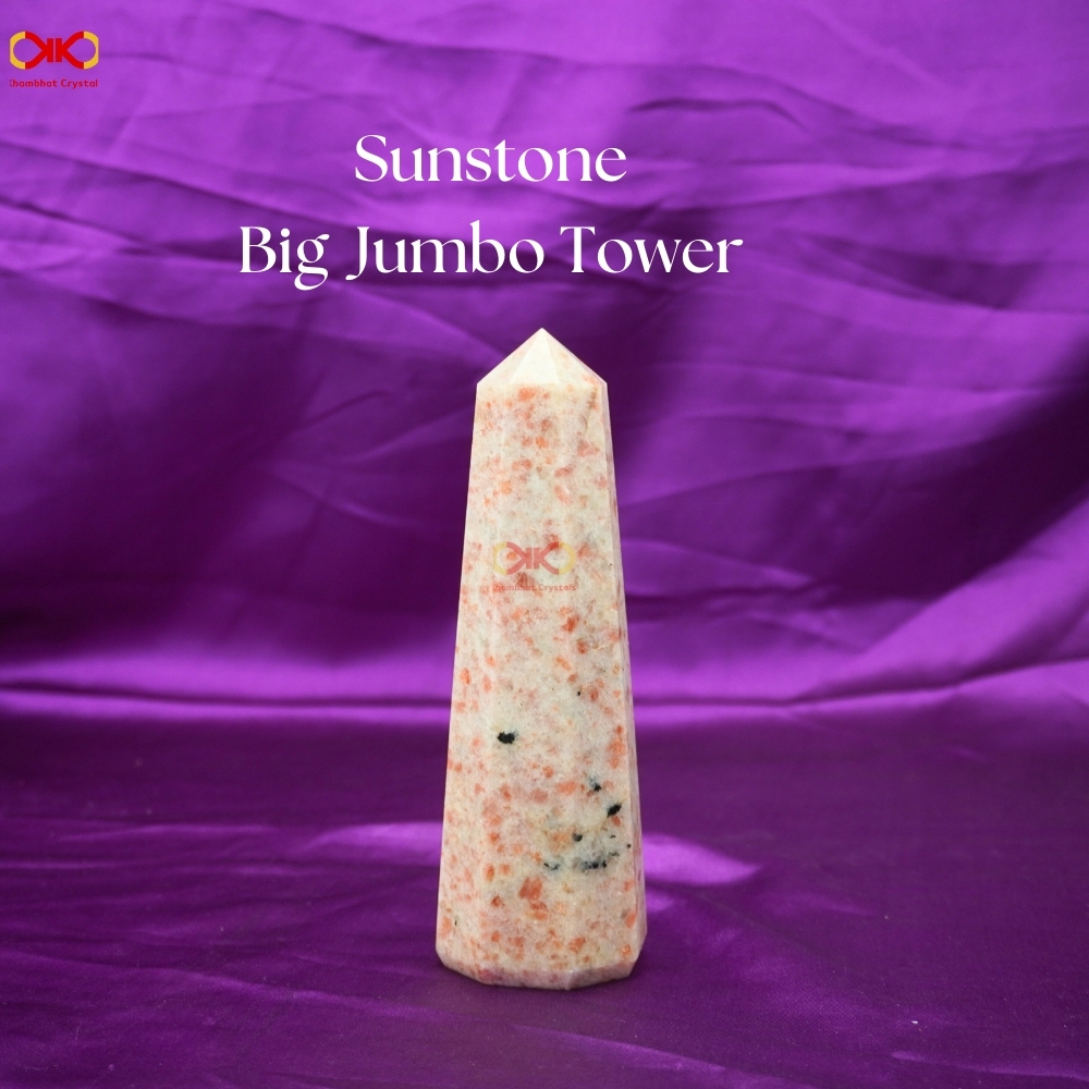 Sunstone Big Jumbo Tower (10 inch Approx.) | Khambhat Crystals