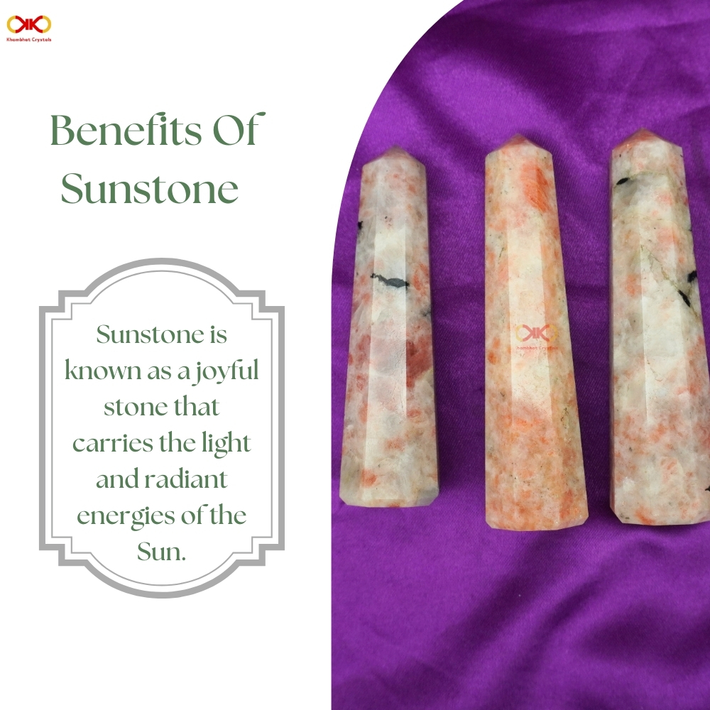 Sunstone Jumbo Tower (3-4 inch Approx.) | Khambhat Crystals