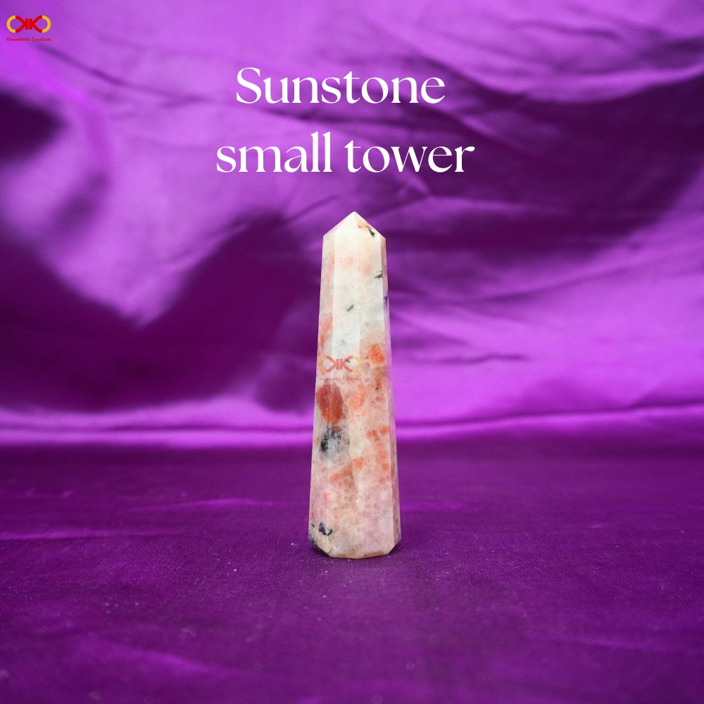 Sunstone Jumbo Tower (3-4 inch Approx.) | Khambhat Crystals