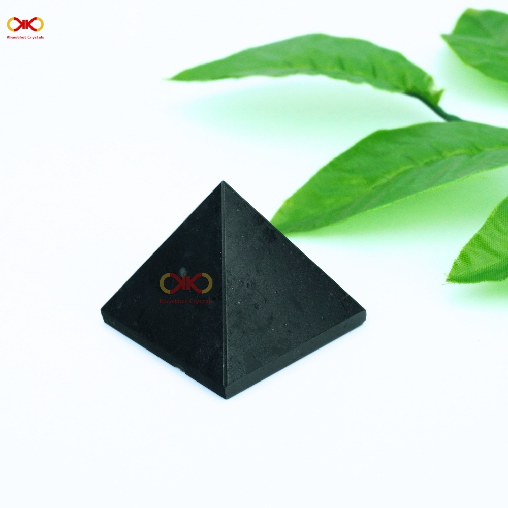 Black Obsidian Pyramid(KG Pyramid) | Khambhat Crystals
