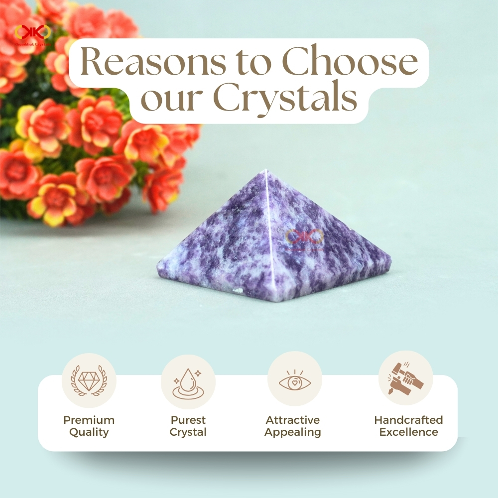 Buy Natural Lepidolite Crystal Pyramid in Bulk and Low Cost