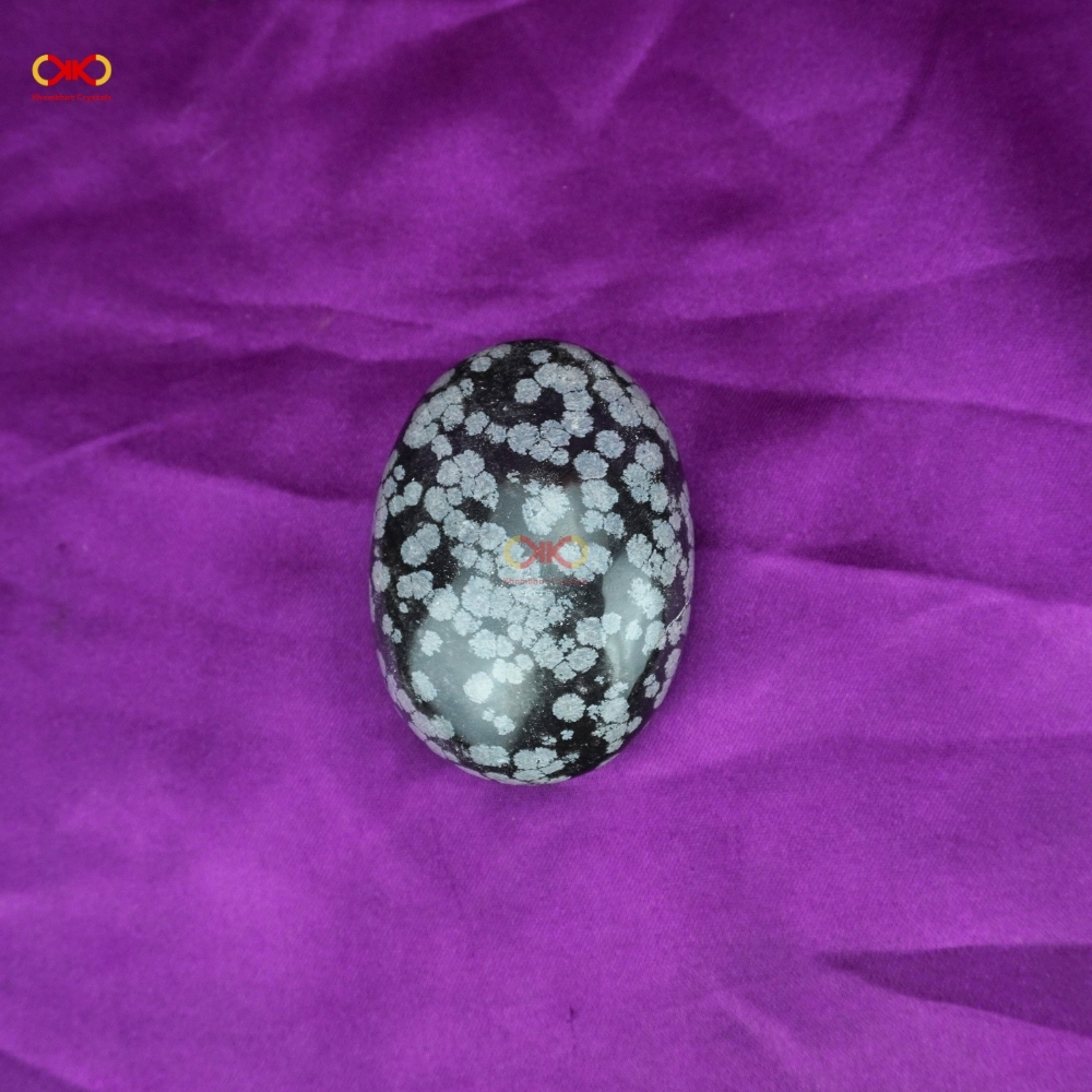 Snowflake Obsidian Palm Stone | Khambhat Crystals