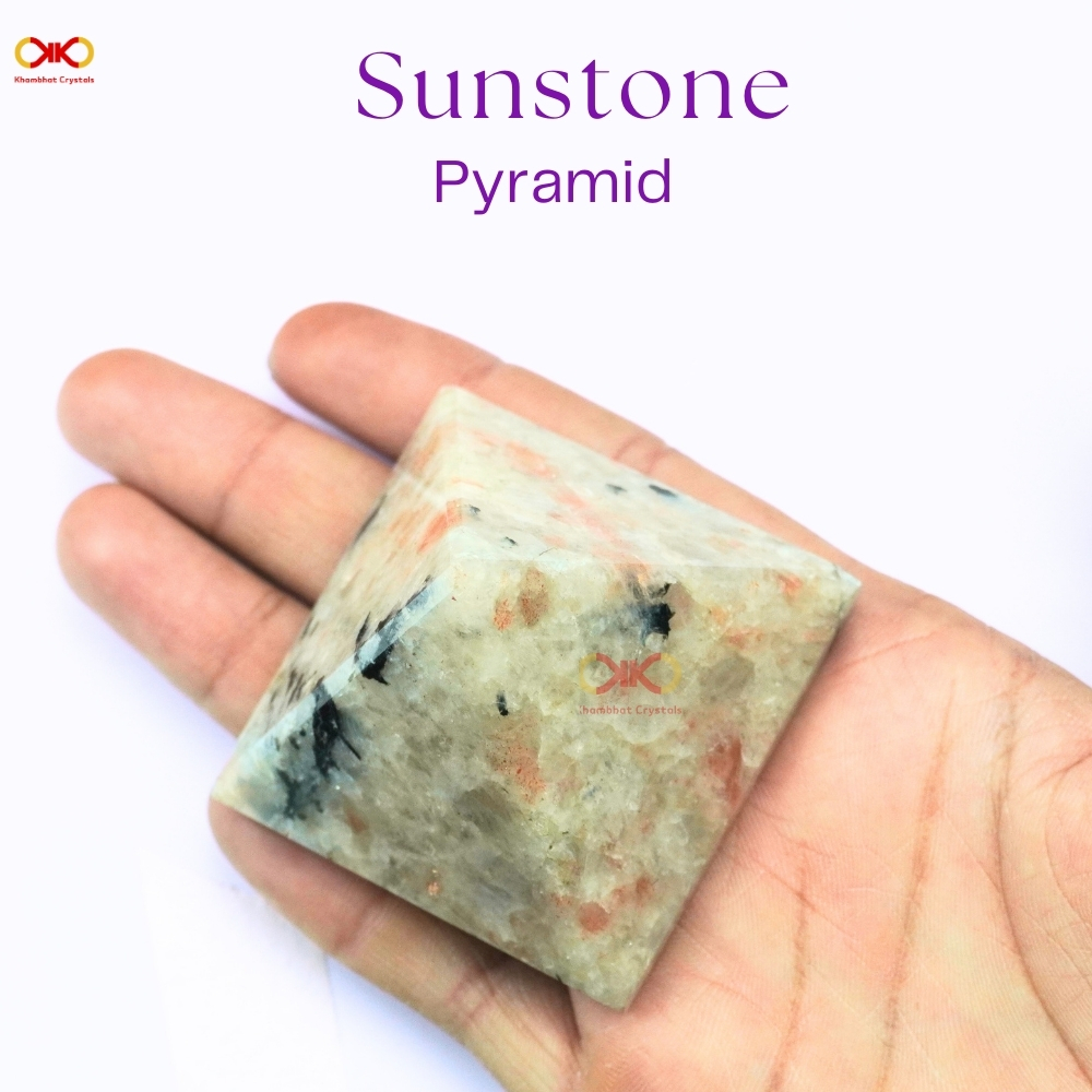 Sunstone Pyramid(KG Pyramid) | Khambhat Crystals