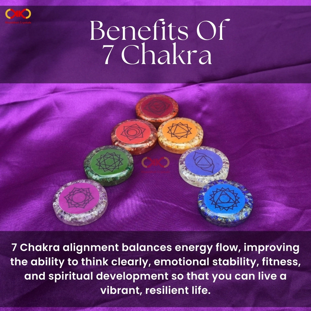 7 Chakra Paper Reiki Symbol Round Disk Set | Khambhat Crystals