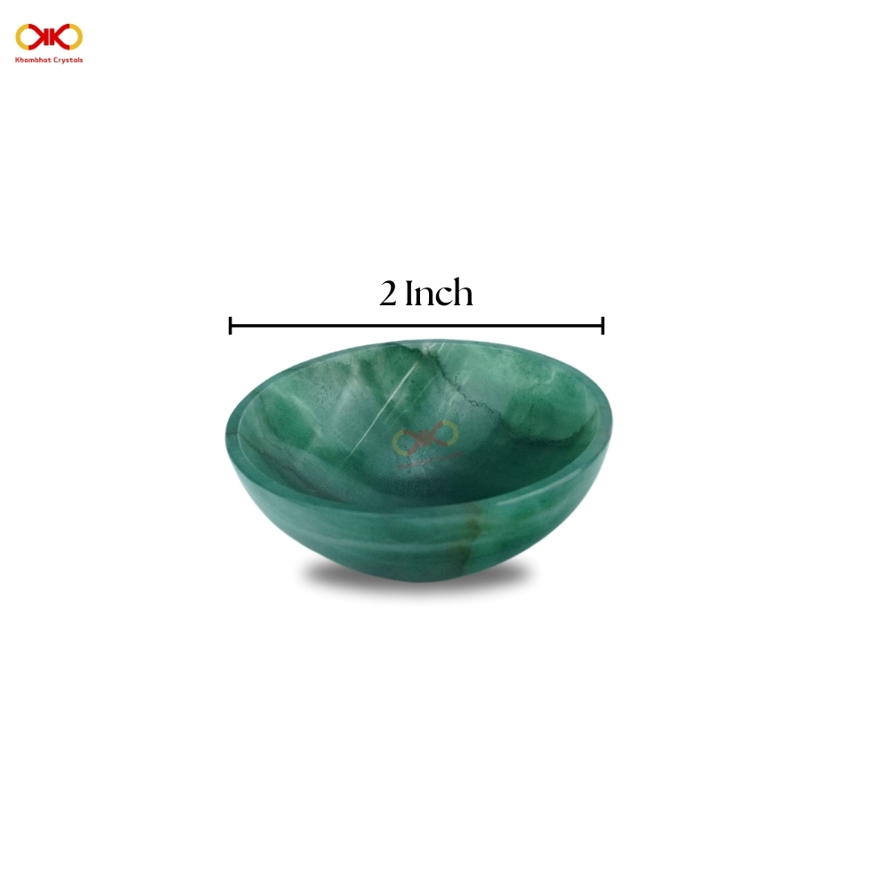 Green Jade Crystal Bowl 2 Inch | Khambhat Crystals