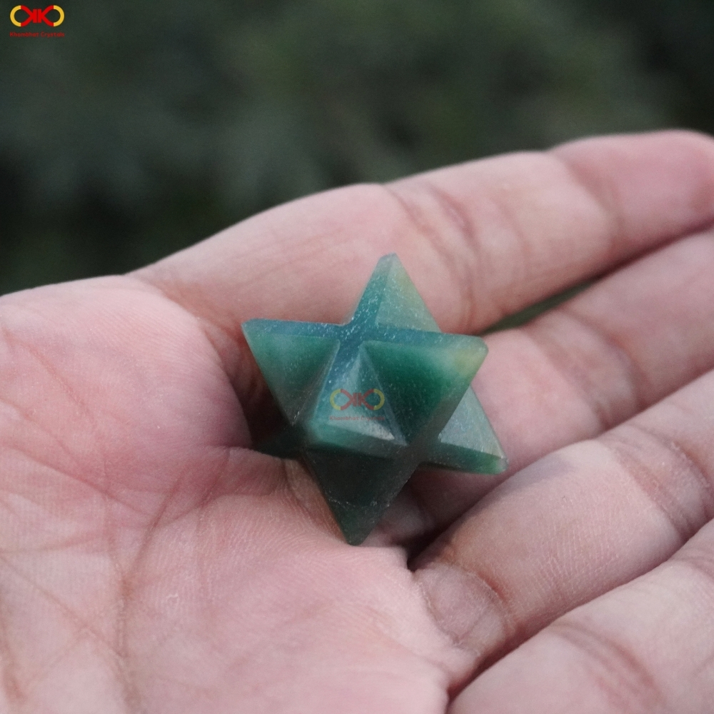 Green Jade Small Merkaba Star | Khambhat Crystals