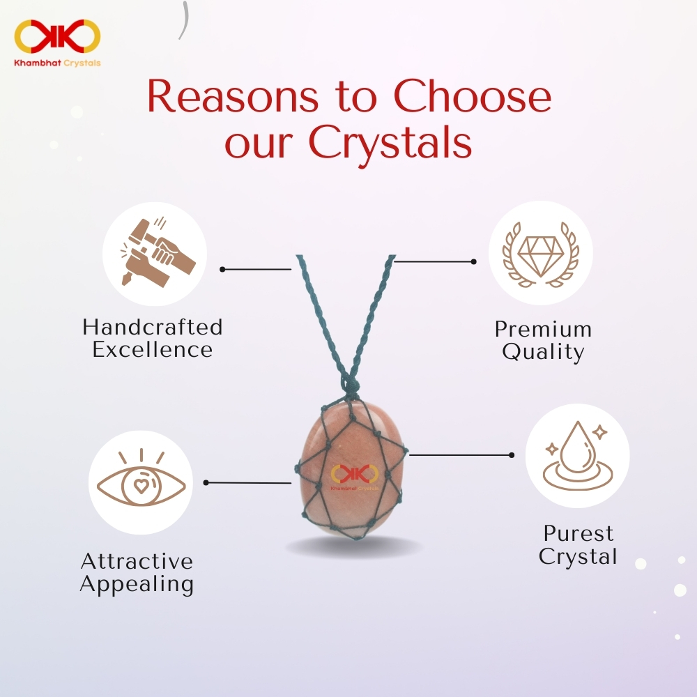 Red Jade Oval Thread Cage Pendant | Khambhat Crystals