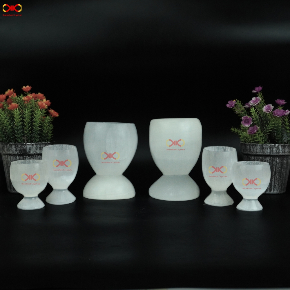 Wholesale Selenite Crystal Glasses | Khambhat Crystals